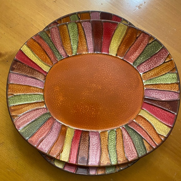 Pier 1 | Dining | Pier Wavy Stripe Ceramic Dishes Serving Plates ...